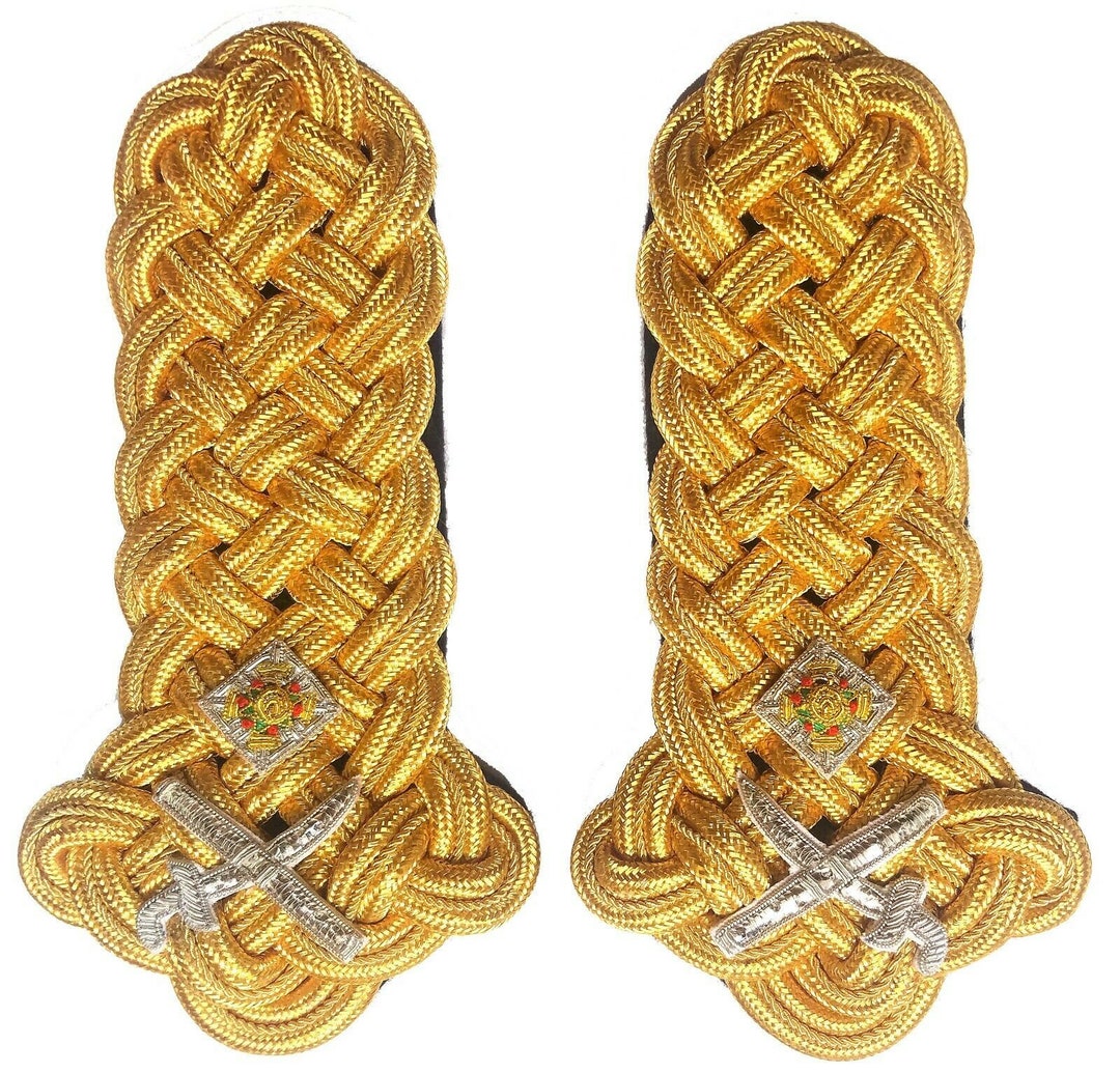 MAJOR GENERAL Shoulder Board Gold Wire Crown Crossed Sword & Baton - Etsy