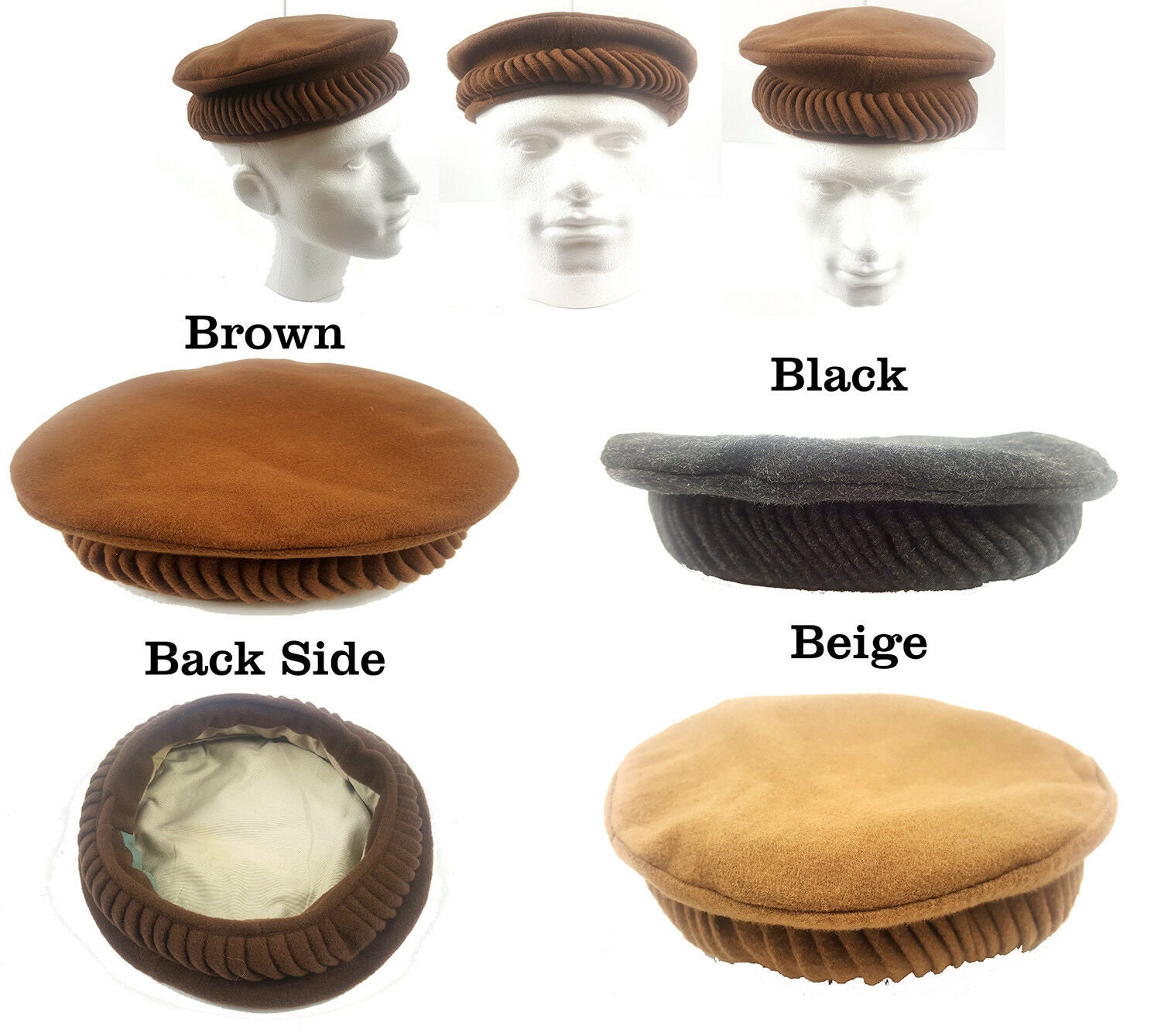 Pakul Pakol Afghan Donut Hat Beret Chitral Chitrali Pashtun Patu Shawl ...