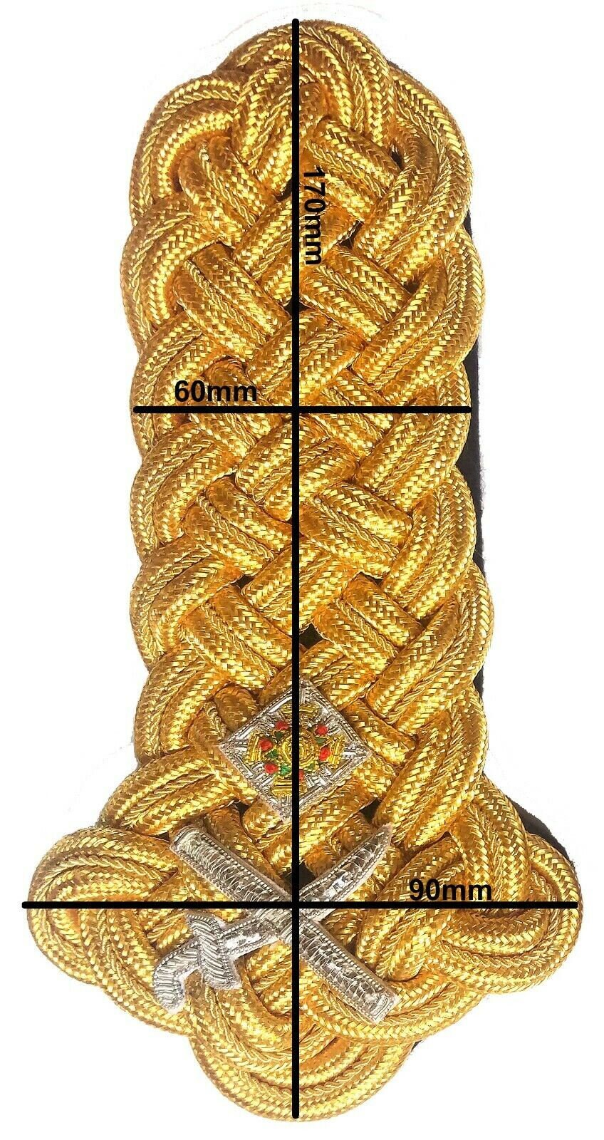 MAJOR GENERAL Shoulder Board Gold Wire Crown Crossed Sword & Baton - Etsy