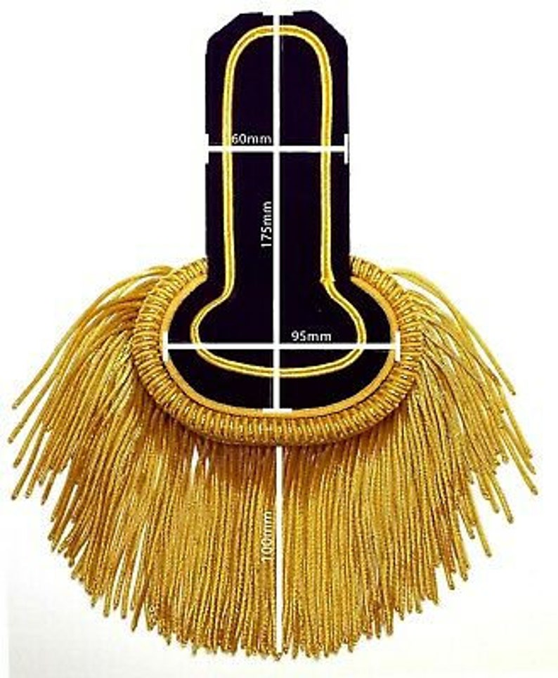 Shoulder Epaulette Black and Gold, Marching Band Epaulette, Fringe ...