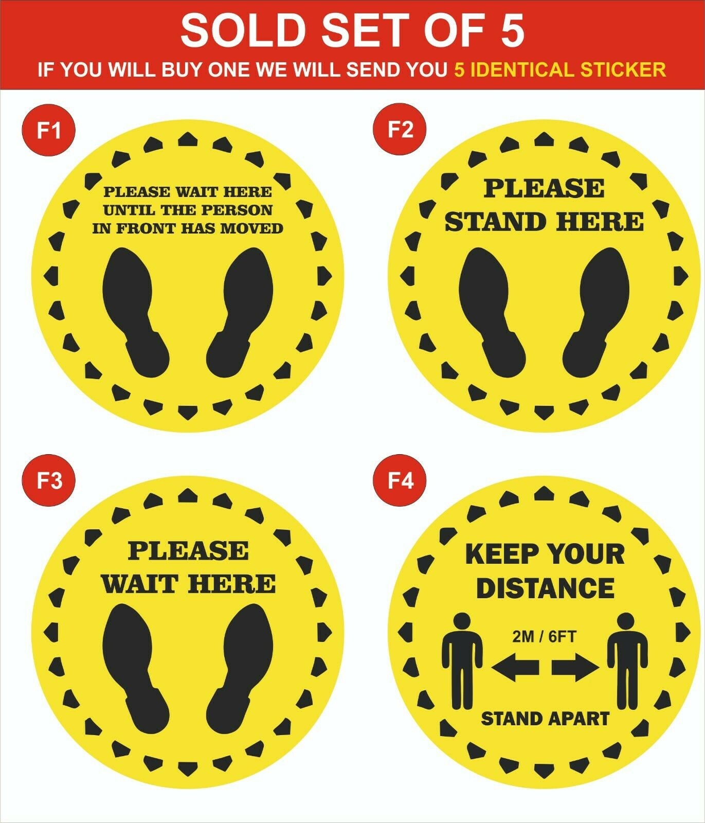 Social Distancing Stickers Keep 2 Meter Distance Shop Floor Window ...