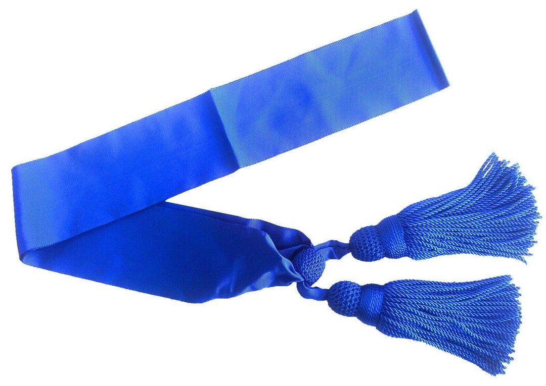 Royal Blue Silk Sash With Two Tassel, Ceremonial Fashion Sash Belt - Etsy