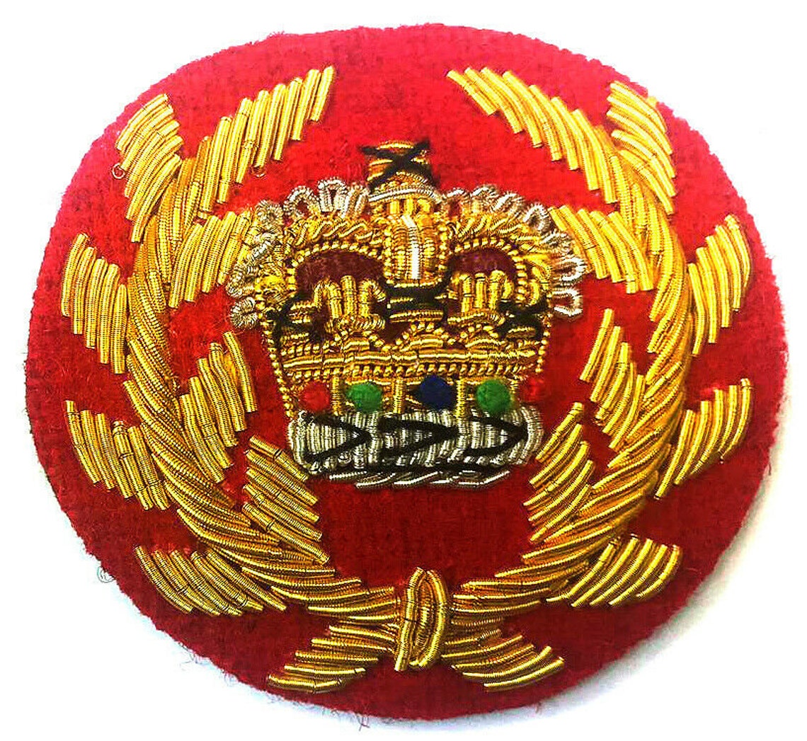 Royal Marines WO2 Mess Dress Badge Gold Bullion on Red | Etsy