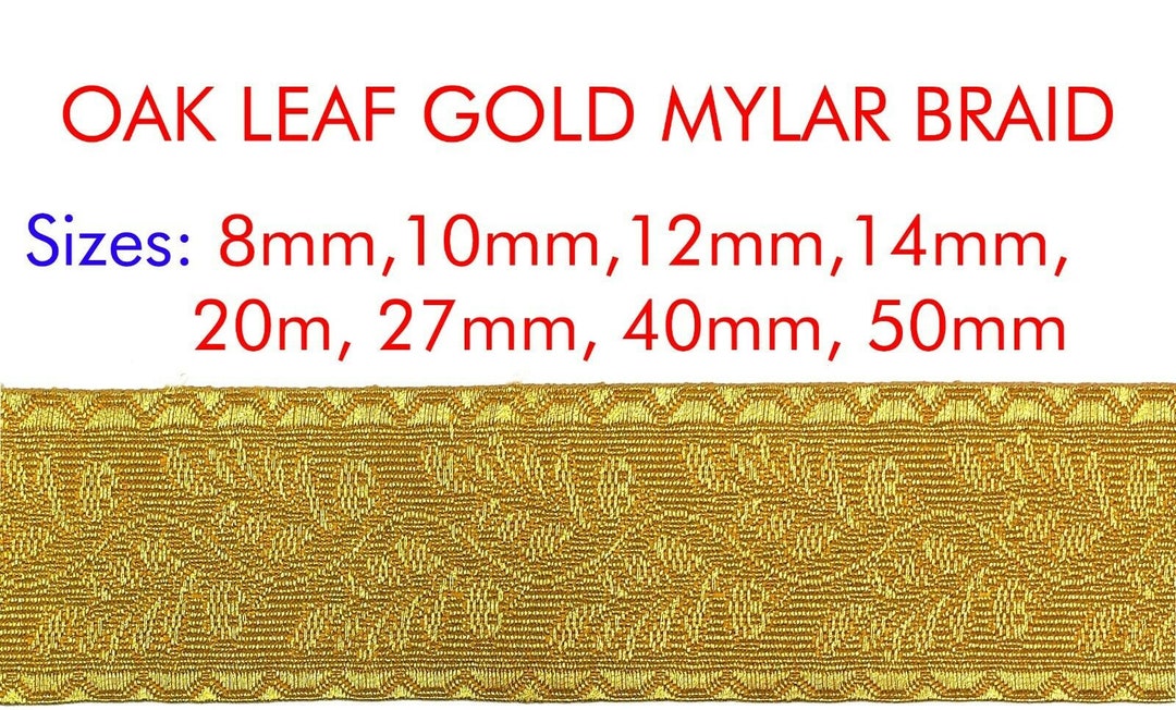 Oak Leaf Gold Mylar Braid Lace for Army, Military, Uniform, Costume ...
