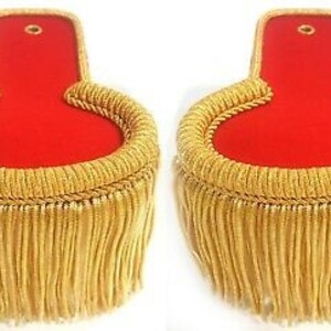Red Blazer Gold Shoulder Epaulettes, Gold Fringe Marching Band Epaulete ...