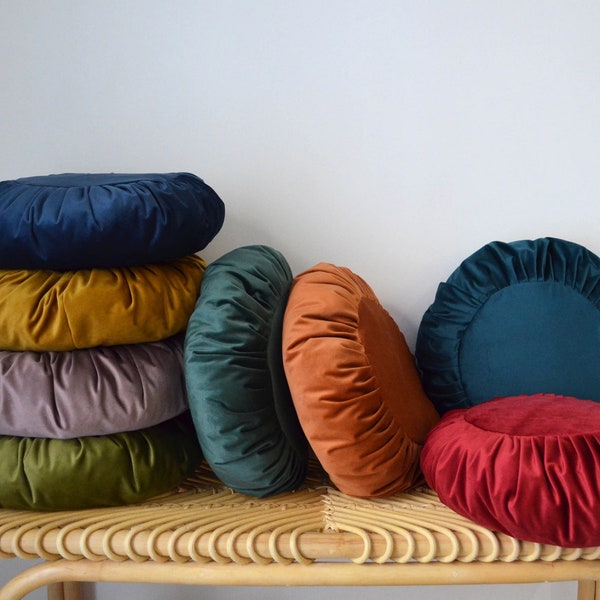 Round Velvet Cushion - Etsy