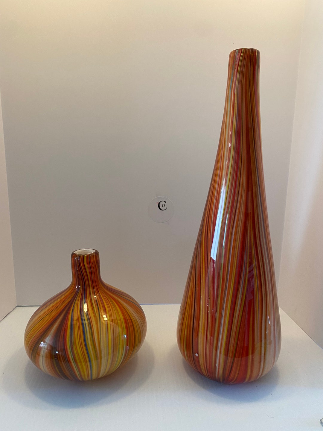 18. Vintage Multi Color Stripe Vases - Etsy