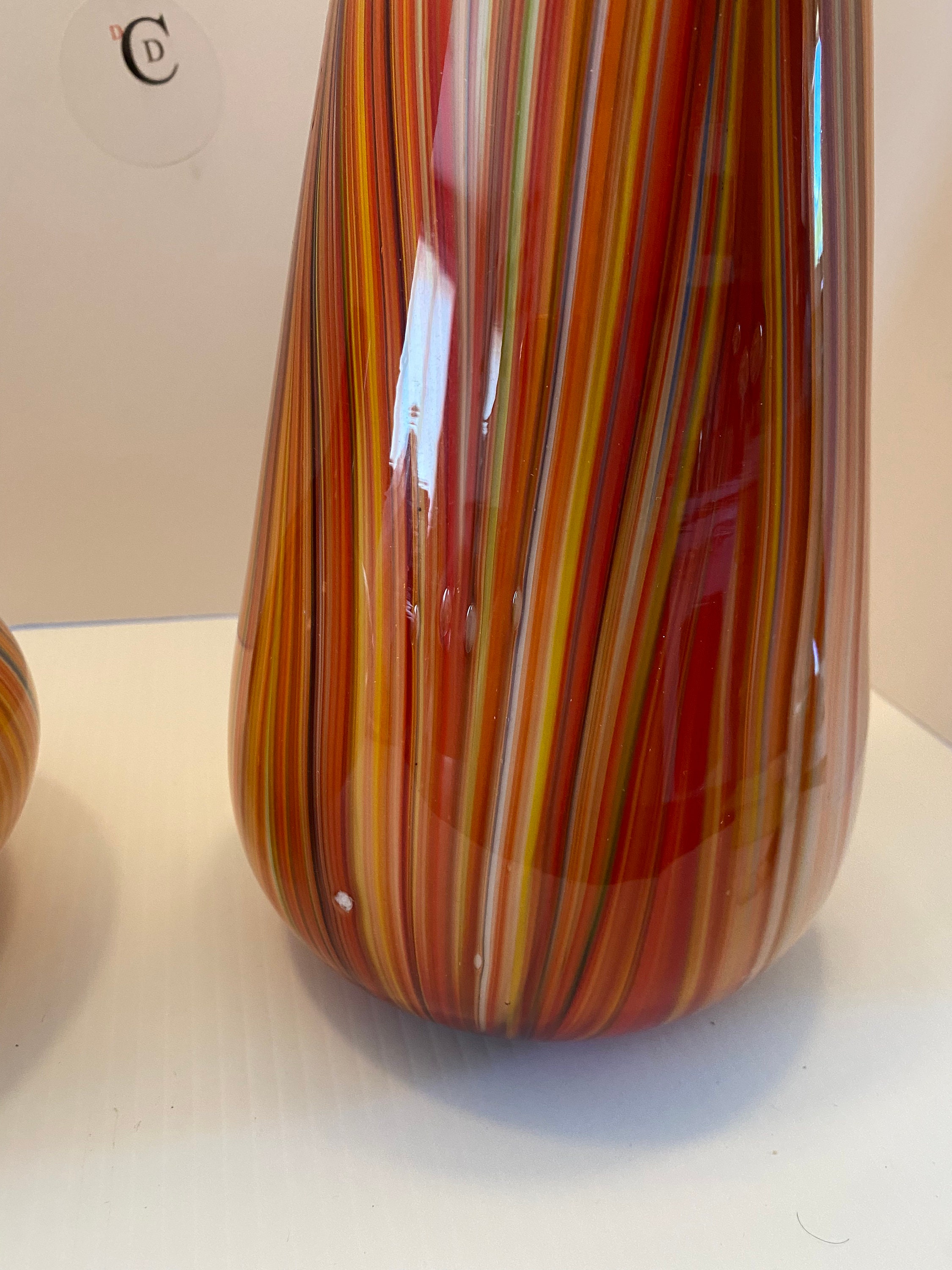 18. Vintage Multi Color Stripe Vases - Etsy