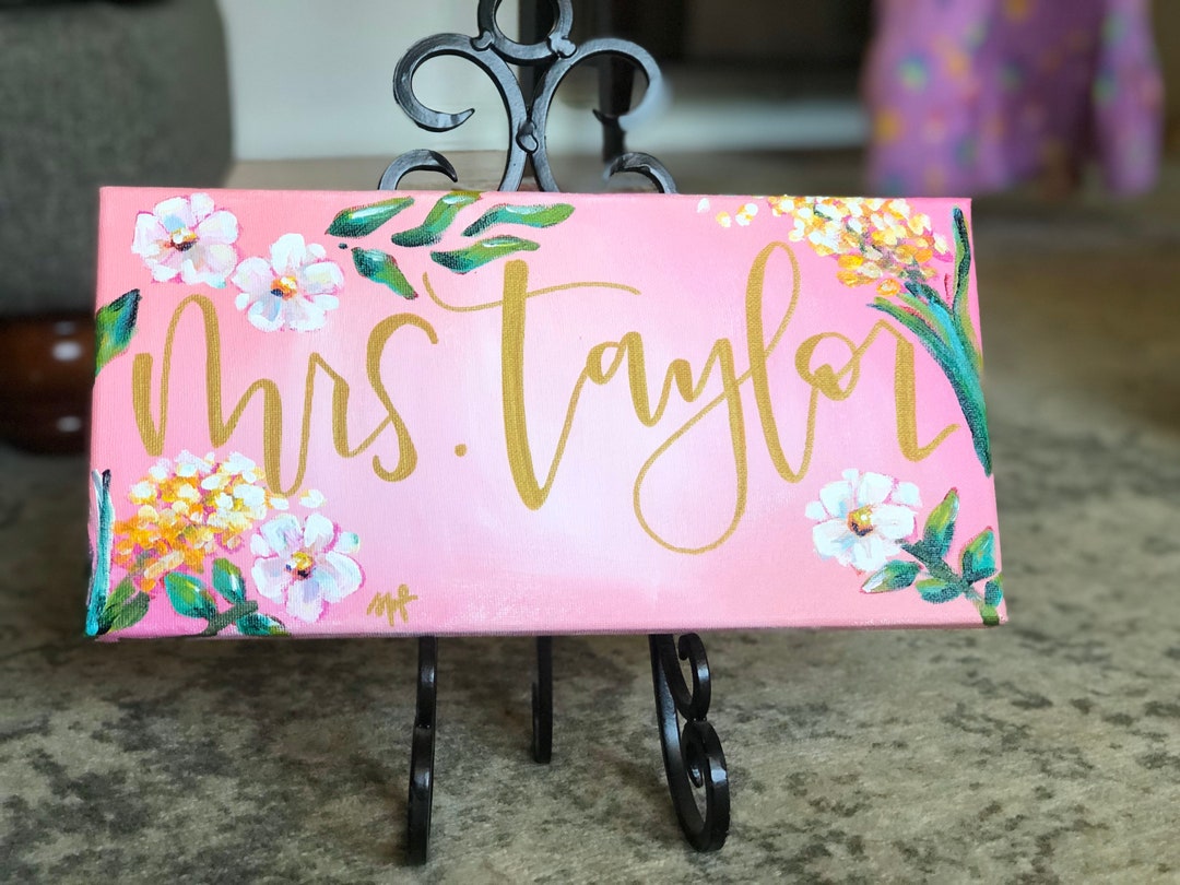 CUSTOM ** Teacher Name Sign - Etsy