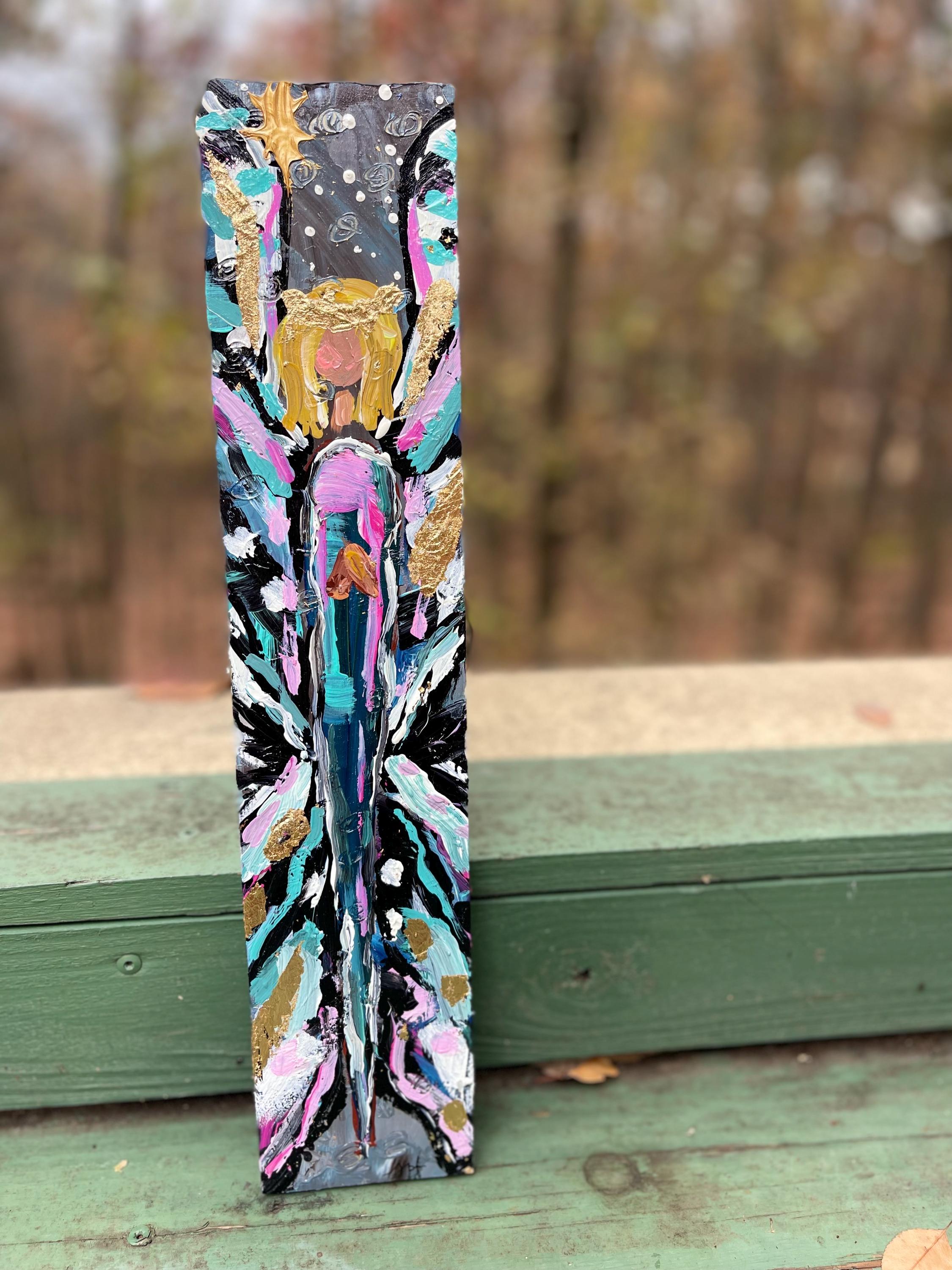 Angel on Recycled Wood - Etsy