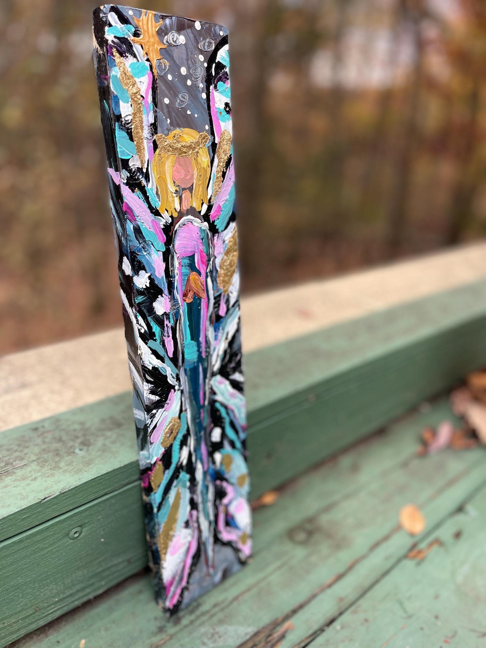 Angel on Recycled Wood - Etsy