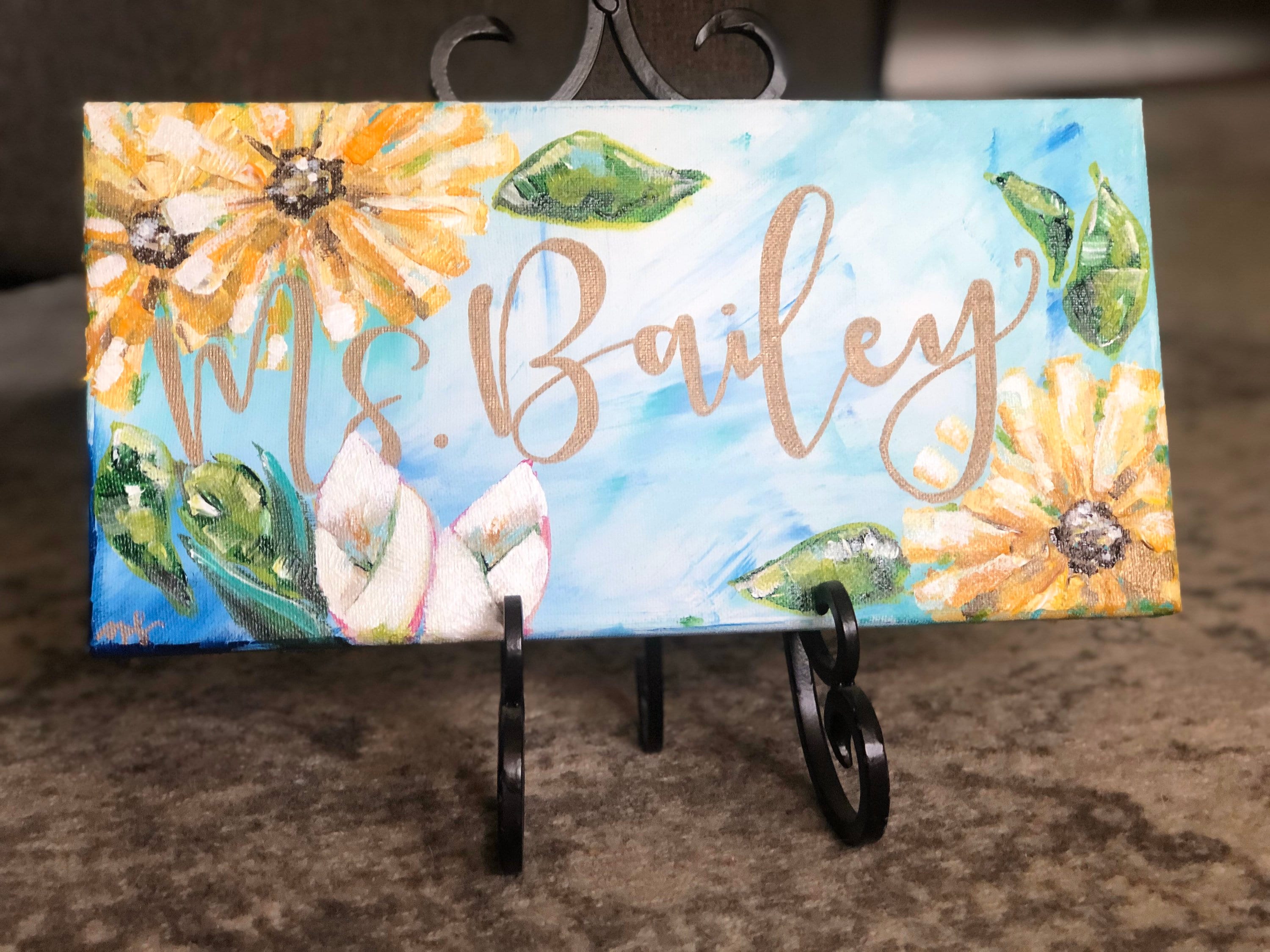 CUSTOM ** Teacher Name Sign - Etsy