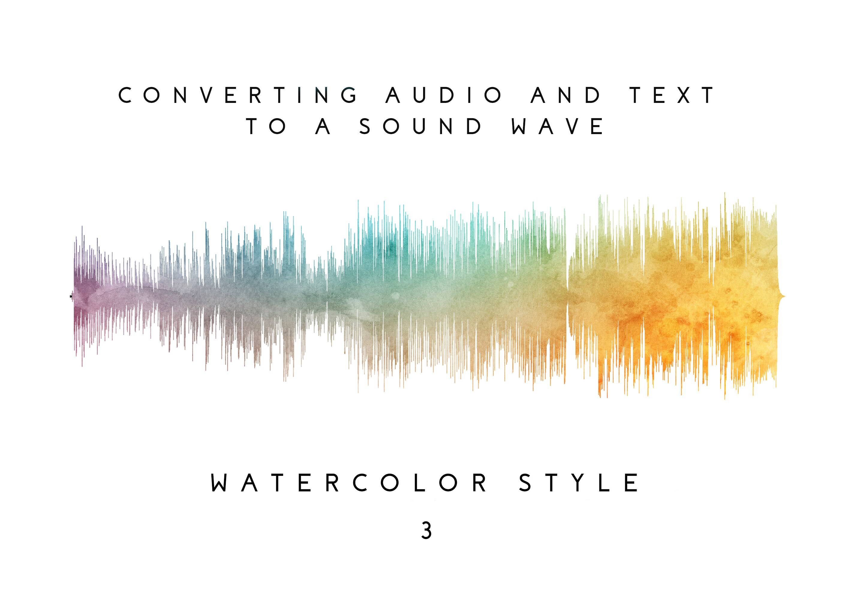 Personalised Sound Wave Art Soundwave Watercolor Print Sound | Etsy