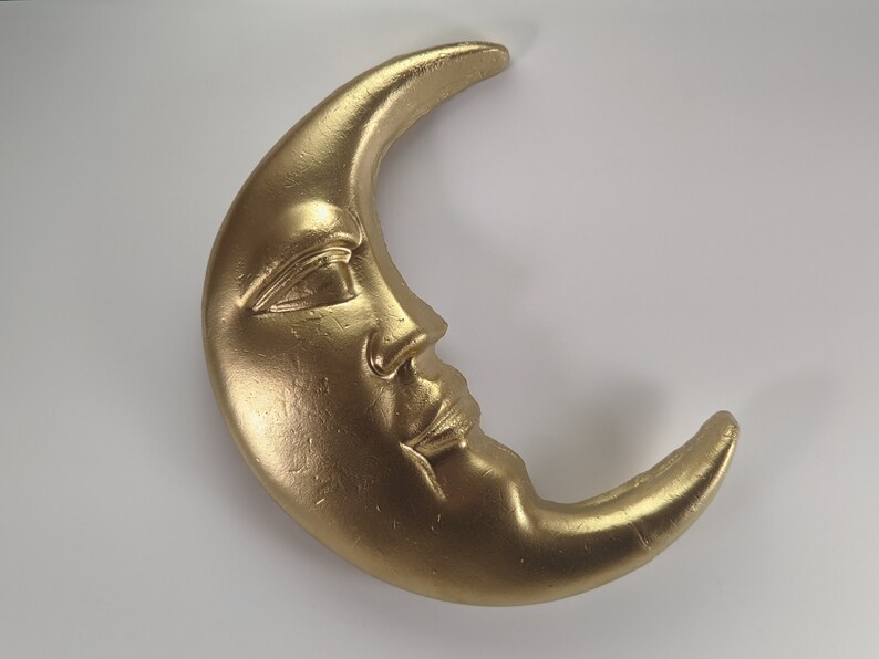 Sun and Moon Celestial Face Hanging Statues - Wall Accent Art Sculpture ...