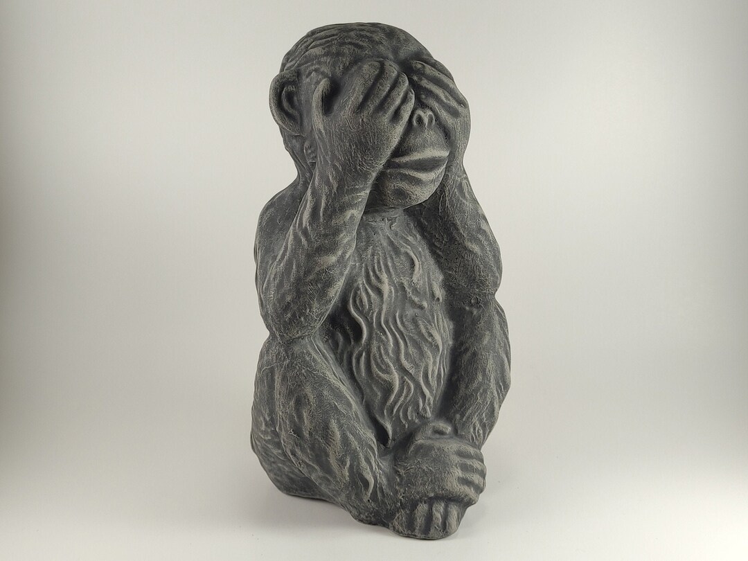 Cute Monkey Concrete Statue - Free Shipping - Home or Garden Decor ...