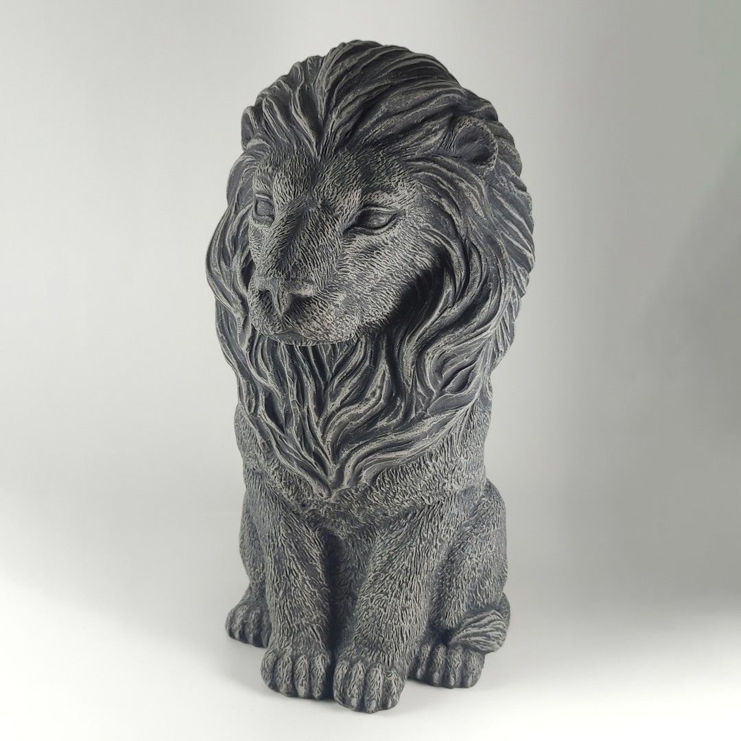 Lion Guardian Concrete Statue - Protector of the Pride, Home or Garden ...