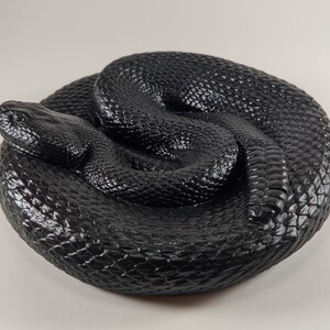 Black Rattlesnake Concrete Statue - Home or Garden Decor, Cement Statue ...