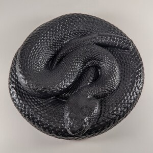 Black Rattlesnake Concrete Statue - Home or Garden Decor, Cement Statue ...