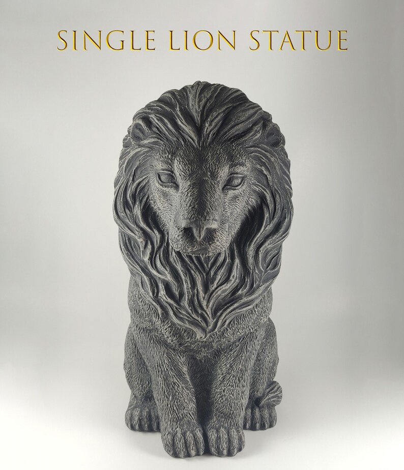 Lion Guardian Concrete Statue - Protector of the Pride, Home or Garden ...