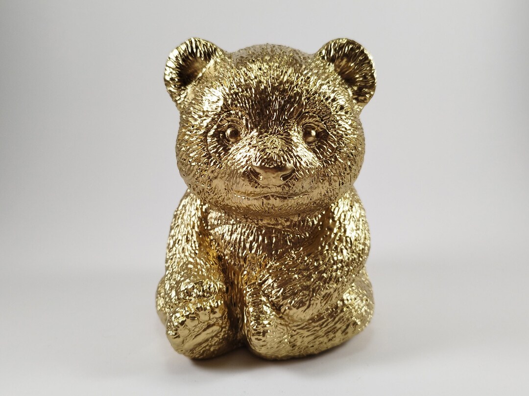 Golden Bear Cub Statue - Adorable and Lifelike Animal, Home Décor ...