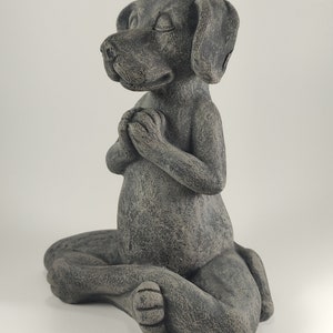 Meditating Dog Concrete Statue, Buddha Dog, Home Garden Yard Decor ...