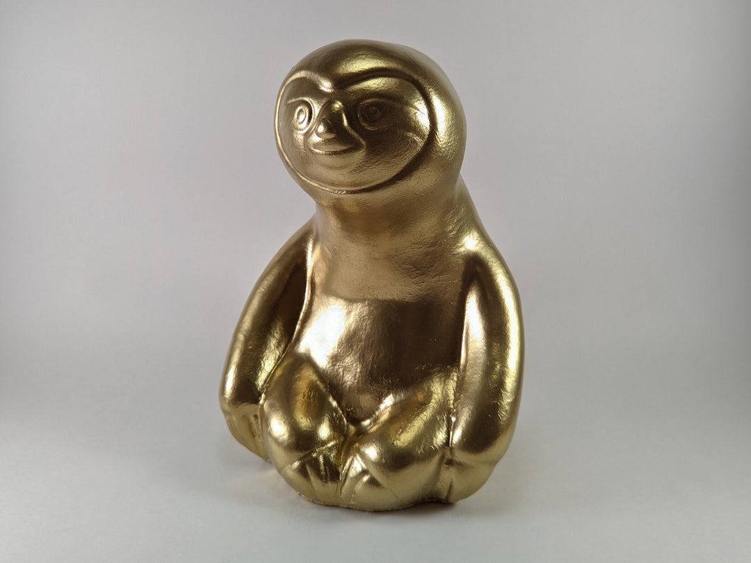 Cute Lazy Sloth Statue - Home or Office Decor, Light Cement Statue ...