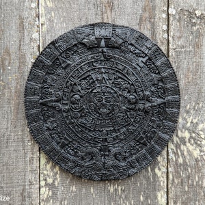 Aztec Calendar - Obsidian/stone Gray Finish - Wall Decor With Wire for ...
