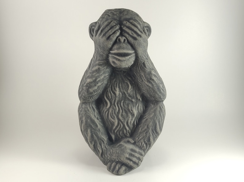 Cute Monkey Concrete Statue Free Shipping Home or Garden - Etsy