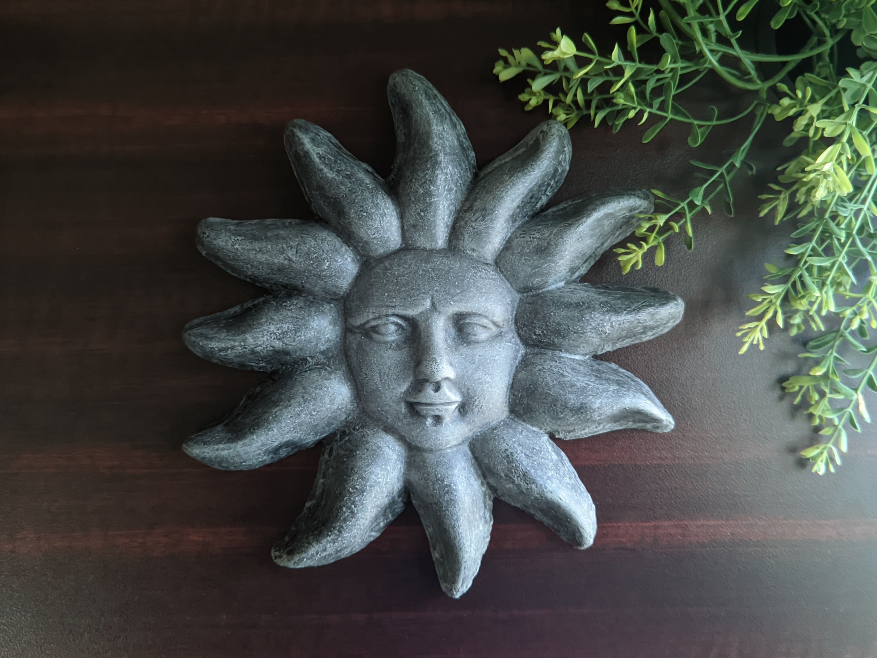 Sun and Moon Celestial Face Hanging Statues - Wall Accent Art Sculpture ...