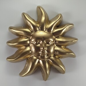 Sun and Moon Celestial Face Hanging Statues - Wall Accent Art Sculpture ...