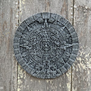 Aztec Calendar - Obsidian/stone Gray Finish - Wall Decor With Wire for ...