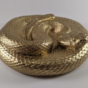 Gold Snake Statue - Home or Office Decor - Light Cement Statue, Modern ...