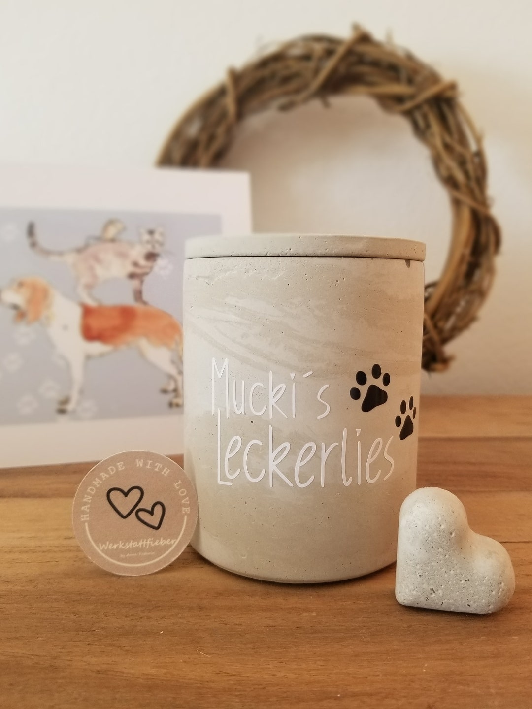 Treat Tin With Name, Concrete Tin, Storage Tin - Etsy
