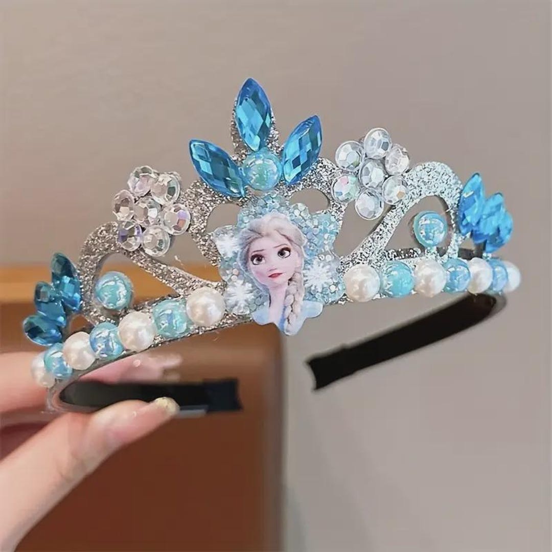 Elsa Frozen Blue Tiara Set: 2 Tiaras, Wand & Handbag - Etsy UK