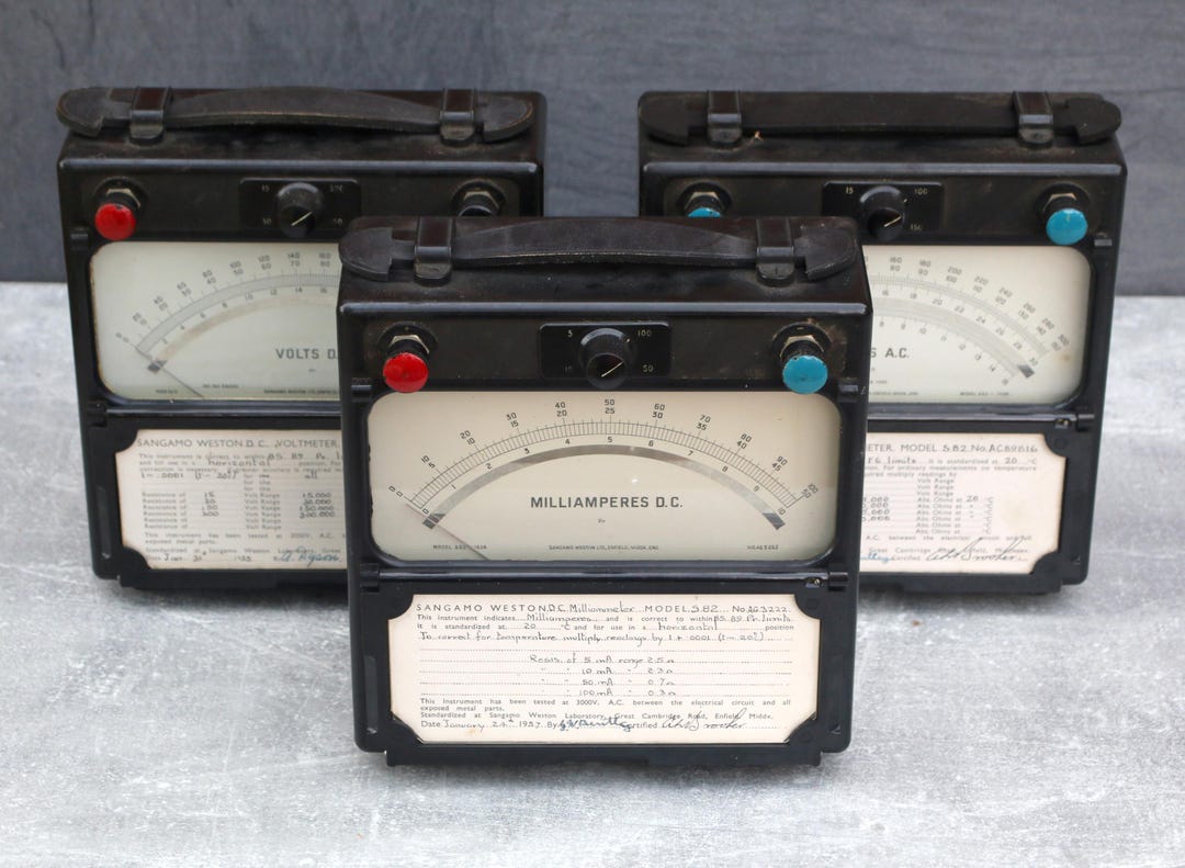 Electrical Meters Set. DC Volts AC Volts and Milliamperes DC - Etsy
