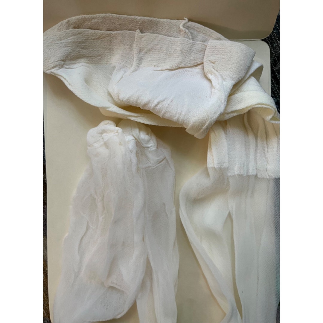 NWT VTG 60s Pantyhose Nylon White Seamless Sheer Tights Hose Stockings ...