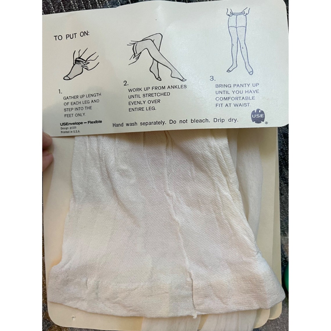 NWT VTG 60s Pantyhose Nylon White Seamless Sheer Tights Hose Stockings ...
