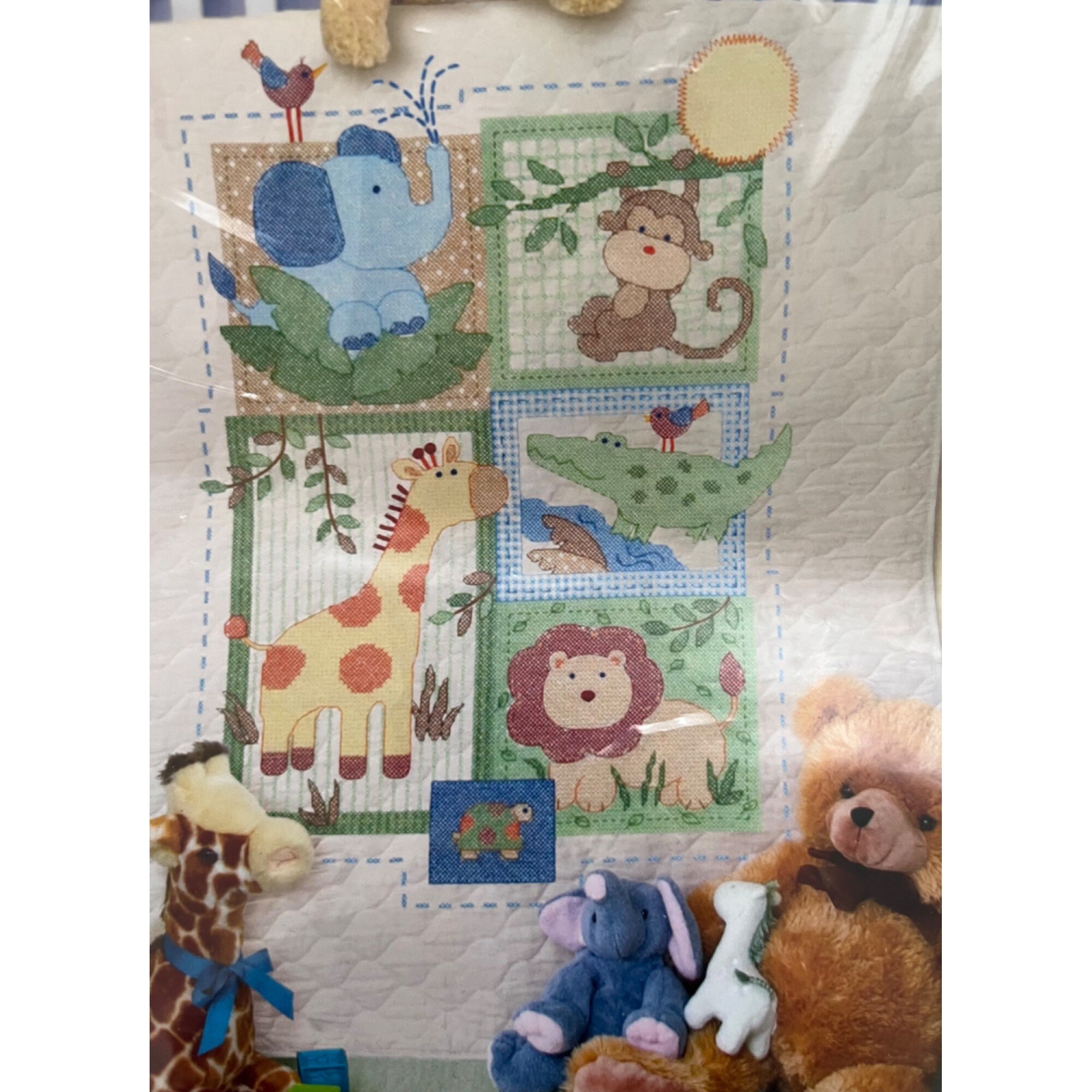 NWT Dimensions Savannah Baby Hugs Quilt Cross Stitch Kit Jungle Safari ...