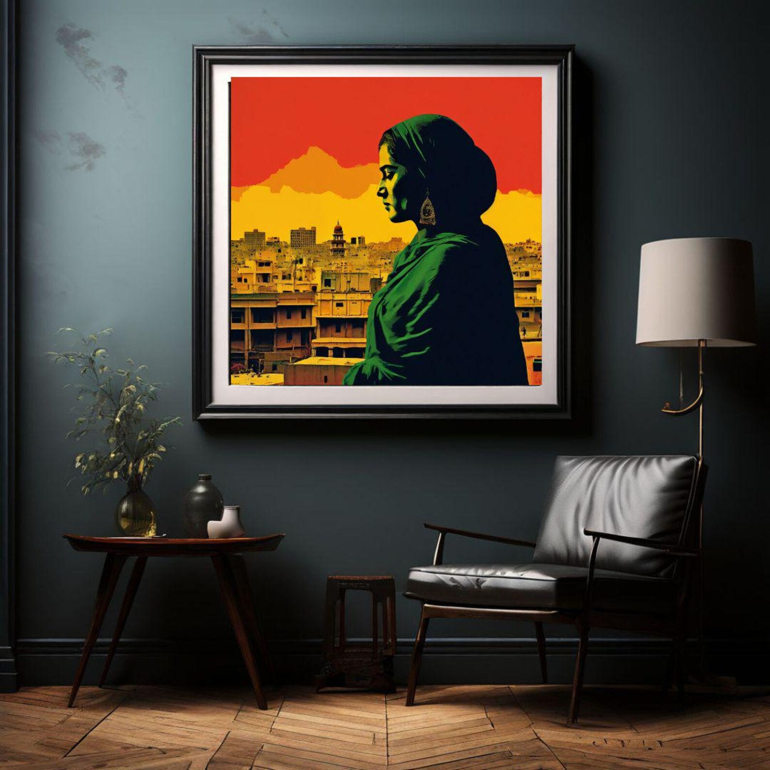 Abstract Indian Woman Printable Art Collage Art Bold Colours Unique ...