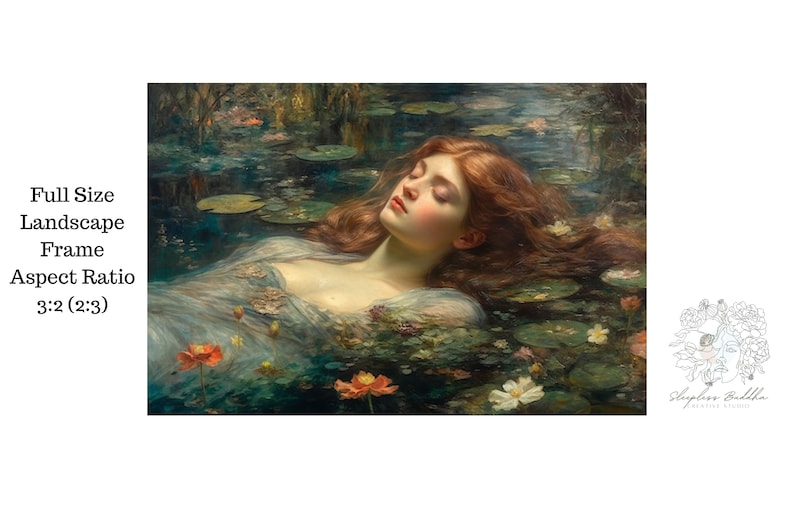 Ophelia John Everett Millais Art Print Woman Portrait British Landscape ...