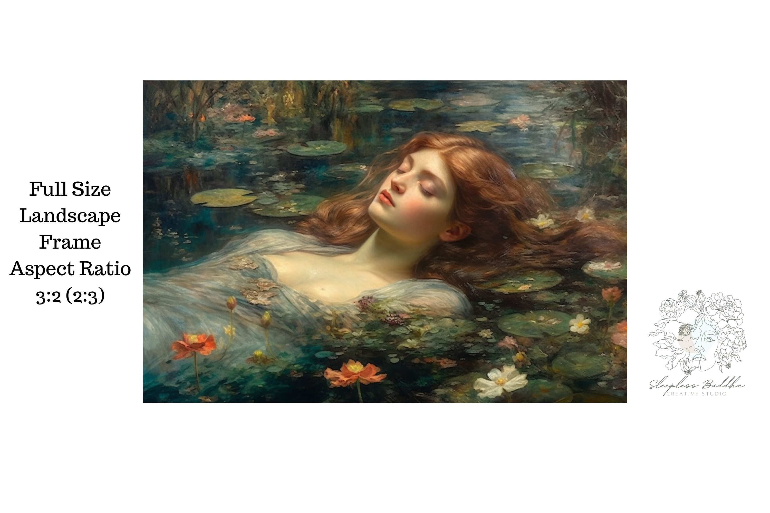 Ophelia John Everett Millais Art Print Woman Portrait British Landscape ...