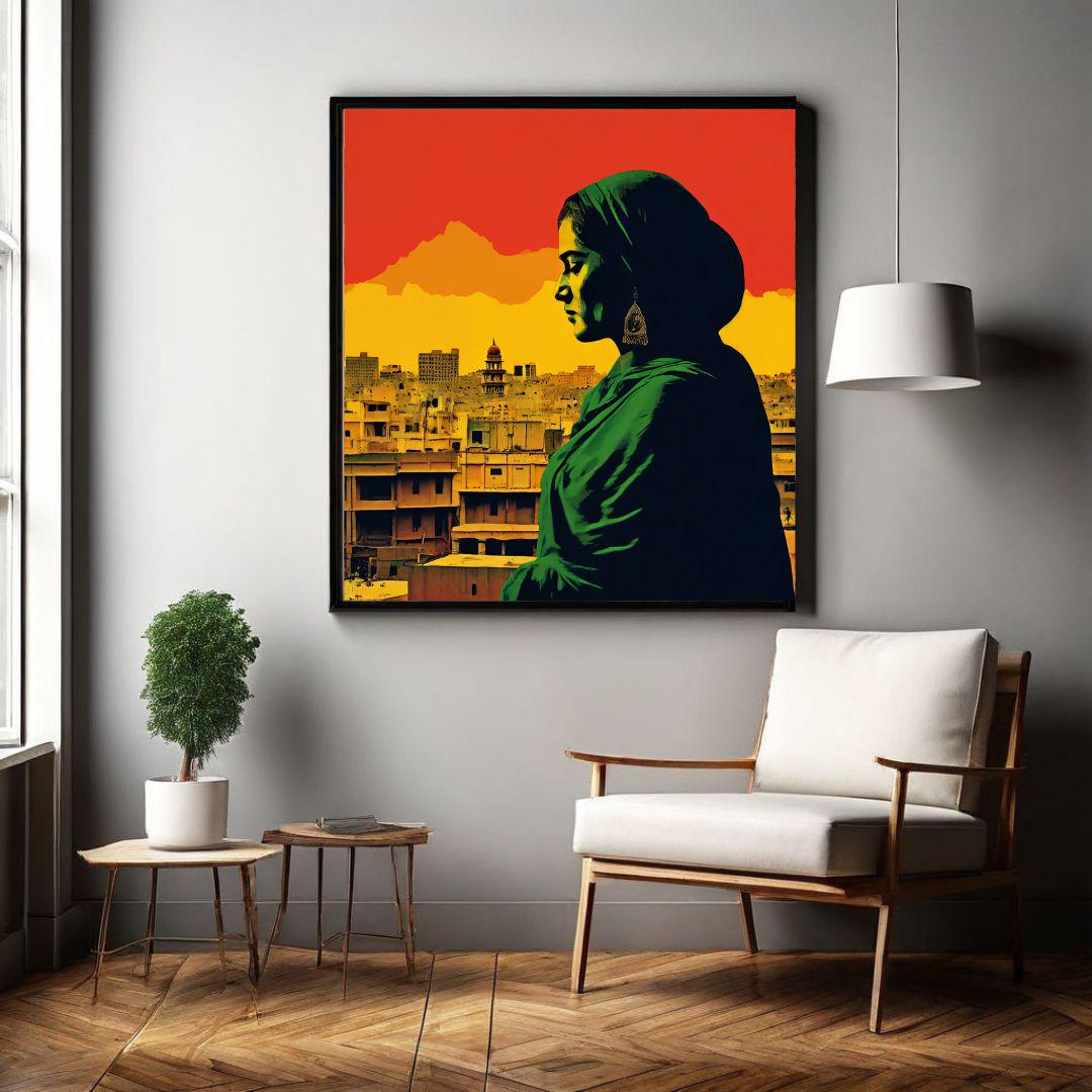 Abstract Indian Woman Printable Art Collage Art Bold Colours Unique ...