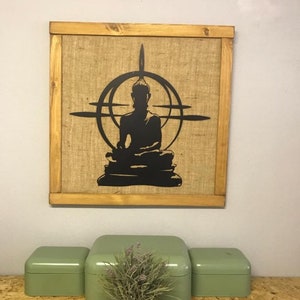 Buddha Metal Wall Sign, Hindu Wall Art, Yoga Studio Decor, Meditation ...