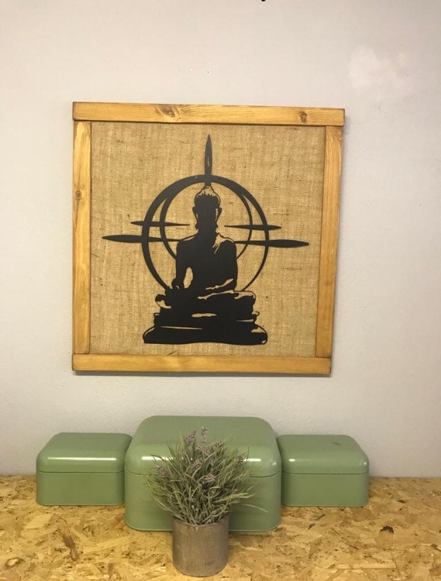 Buddha Metal Wall Sign Hindu Wall Art Yoga Studio Decor - Etsy