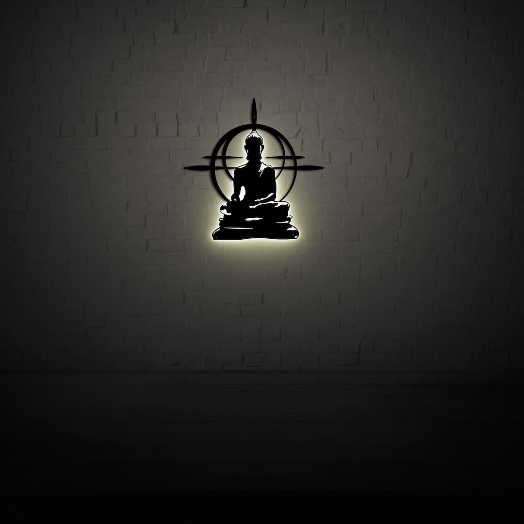 Buddha Metal Wall Sign, Hindu Wall Art, Yoga Studio Decor, Meditation ...