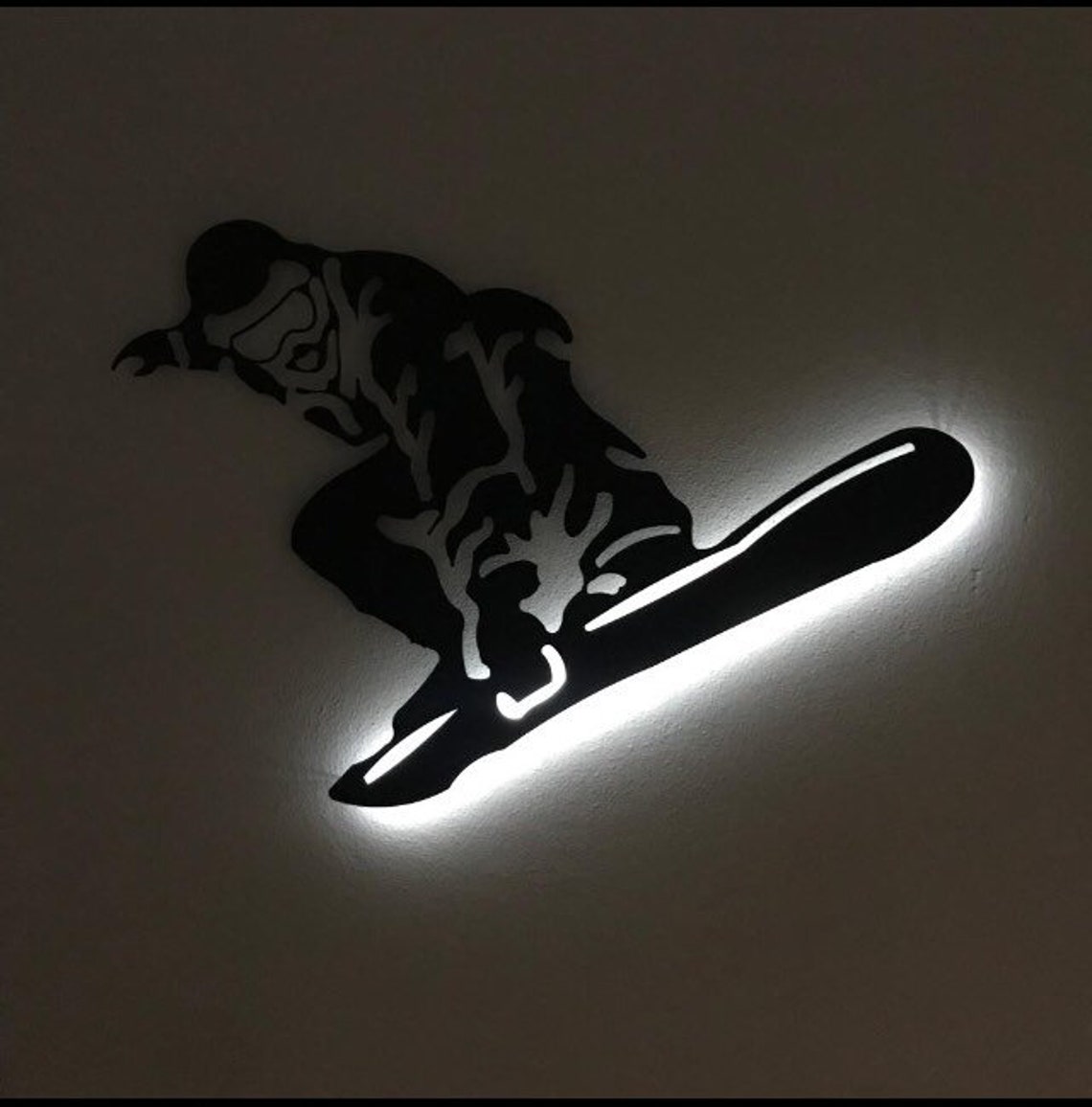 Snowboarder LED Metal Wall Decor, Snowboarder Gift, Boarder Christmas ...