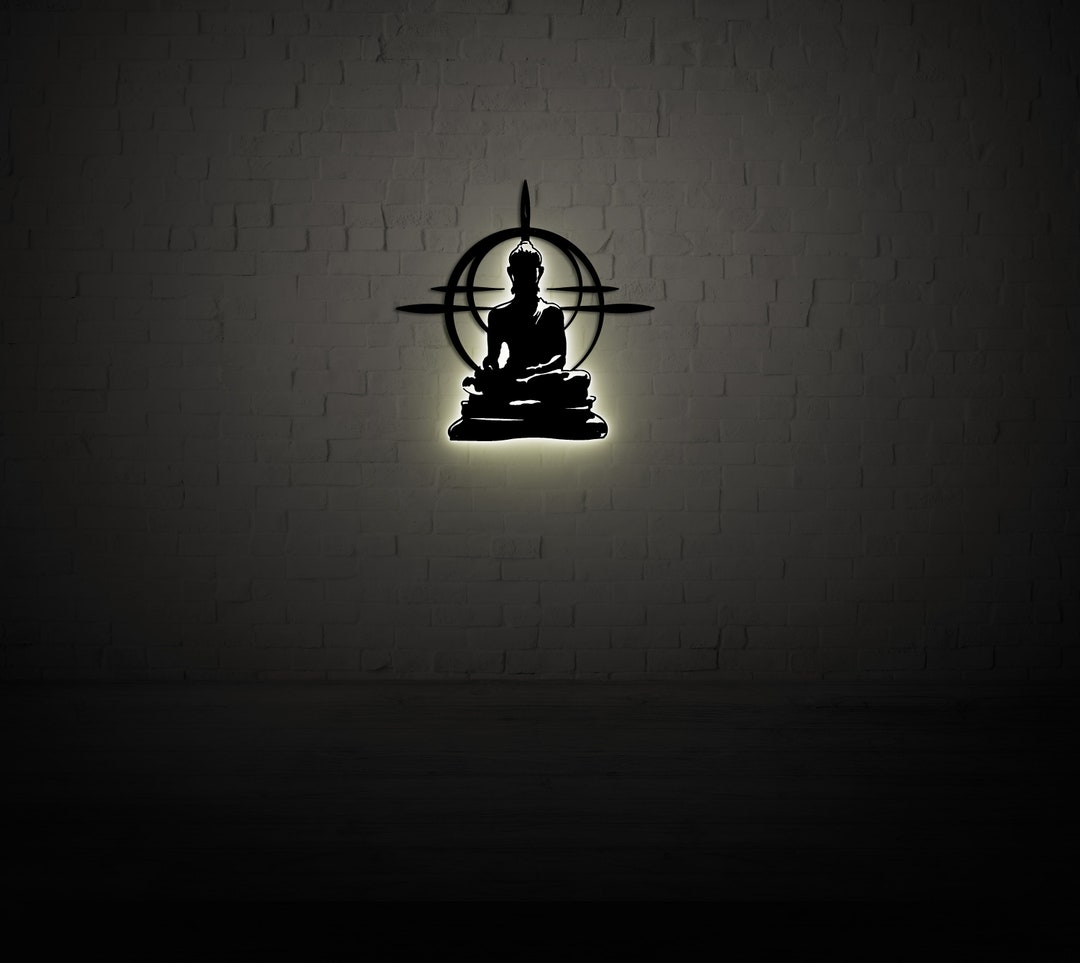 Buddha Metal Wall Sign, Hindu Wall Art, Yoga Studio Decor, Meditation ...