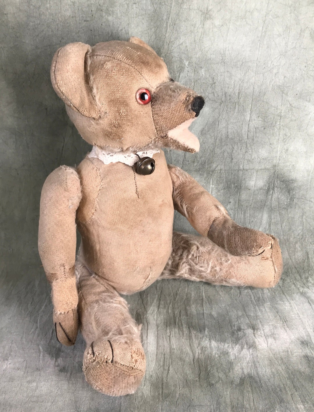 Antique German Teddy Bear: 1920s Wood Wool Stuffed Growler - Etsy