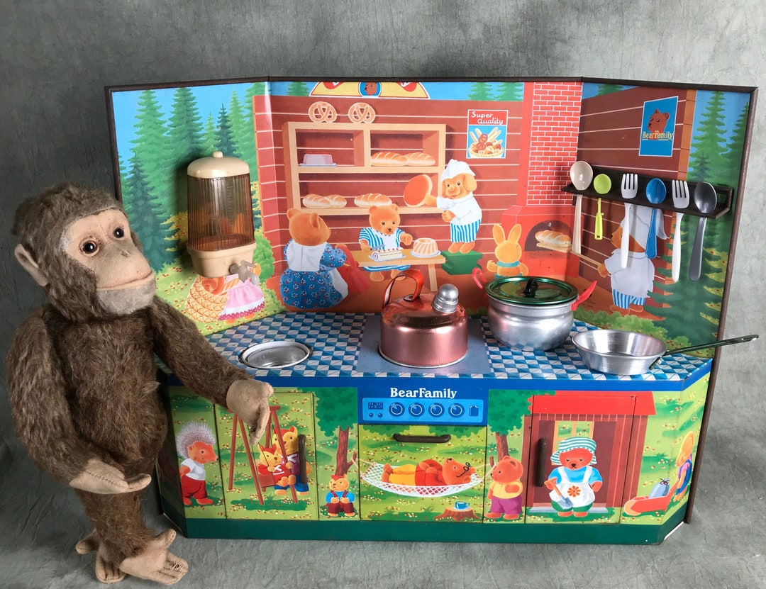 Vintage Tin Toy Kitchen With Pans - Etsy