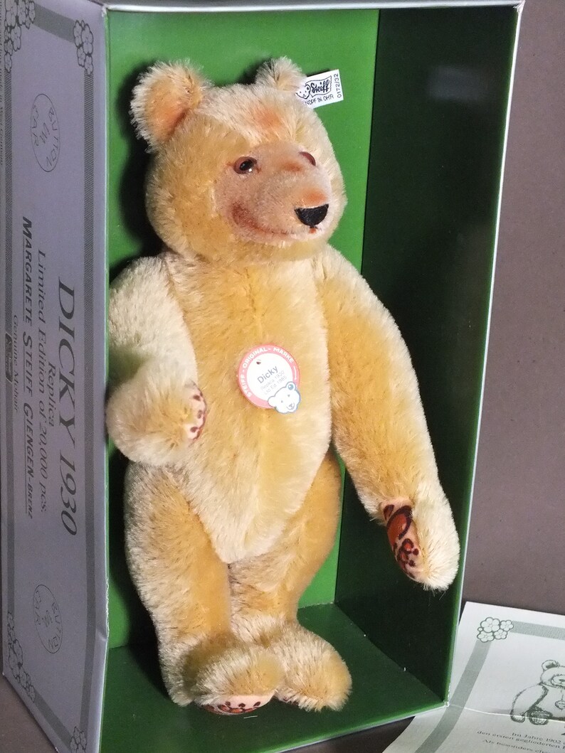MINT Steiff Dicky Bear Replica 1930 All Ids Never Been Out of - Etsy